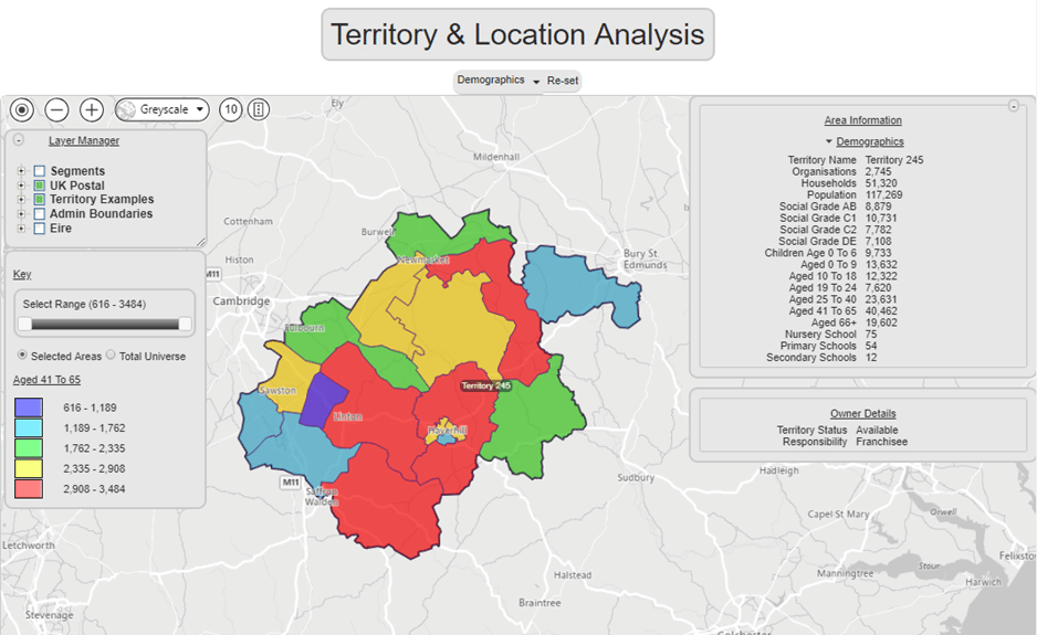 Territory maps help your franchisees be the best in the business